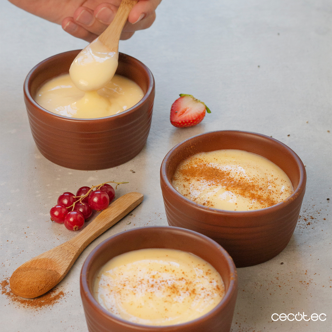 Natillas con bebida de arroz y coco - Recetas Cecotec Mambo · Cecofry