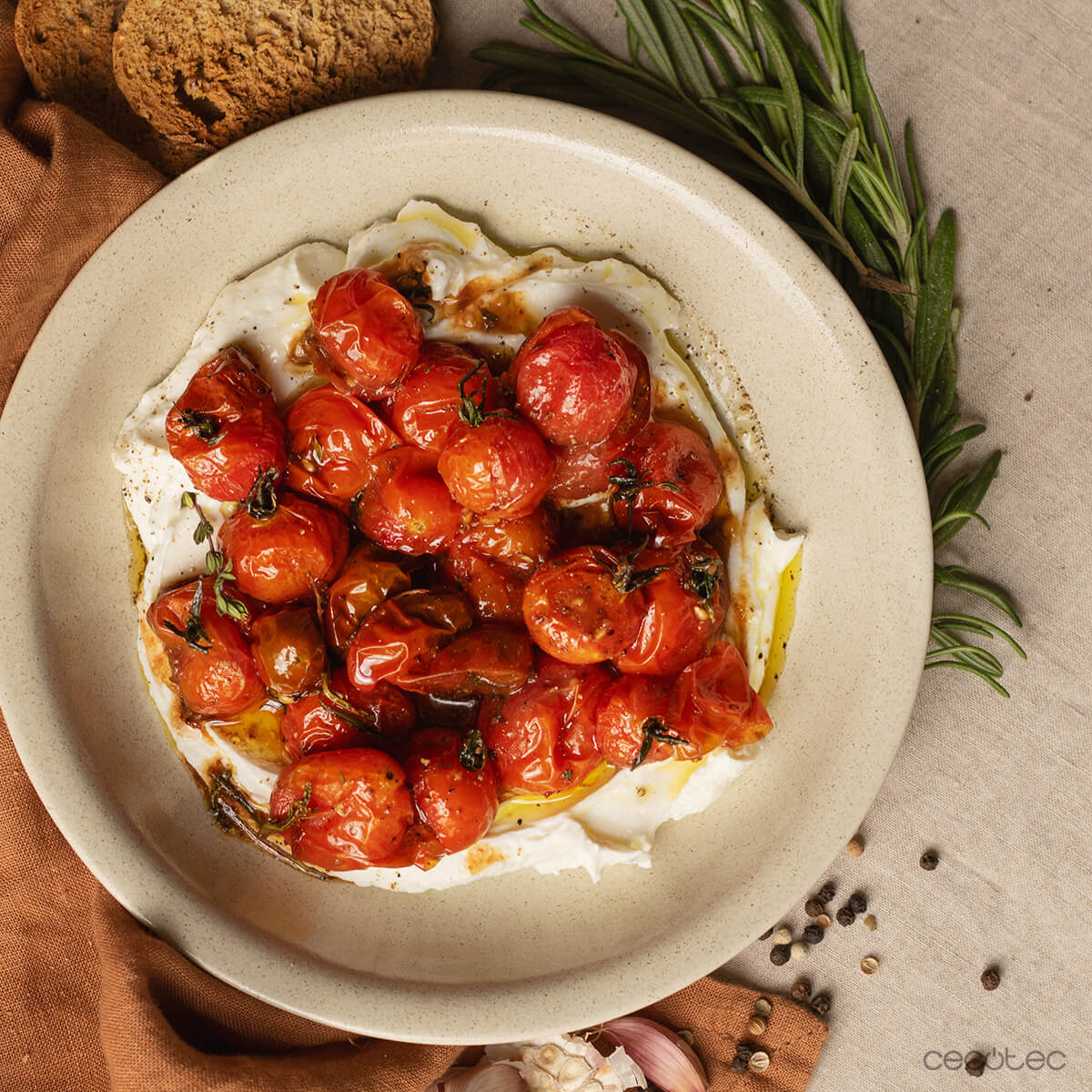 Dip de tomates y queso en Cecofry - Recetas Cecotec Mambo · Cecofry