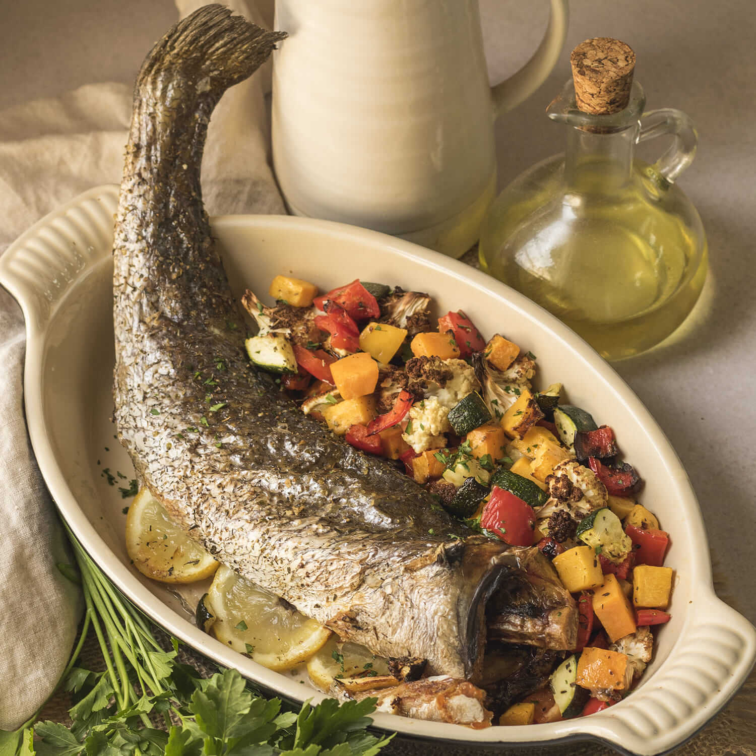 Corvina con verduras en Cecofry - Recetas Cecotec Mambo · Cecofry