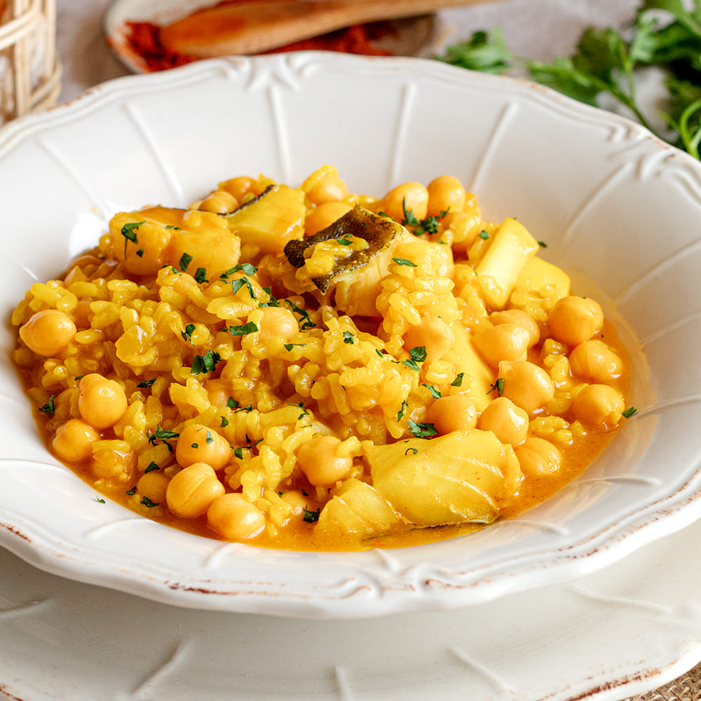 Garbanzos con arroz, sepia y bacalao en 15 minutos en Olla GM - Recetas ...